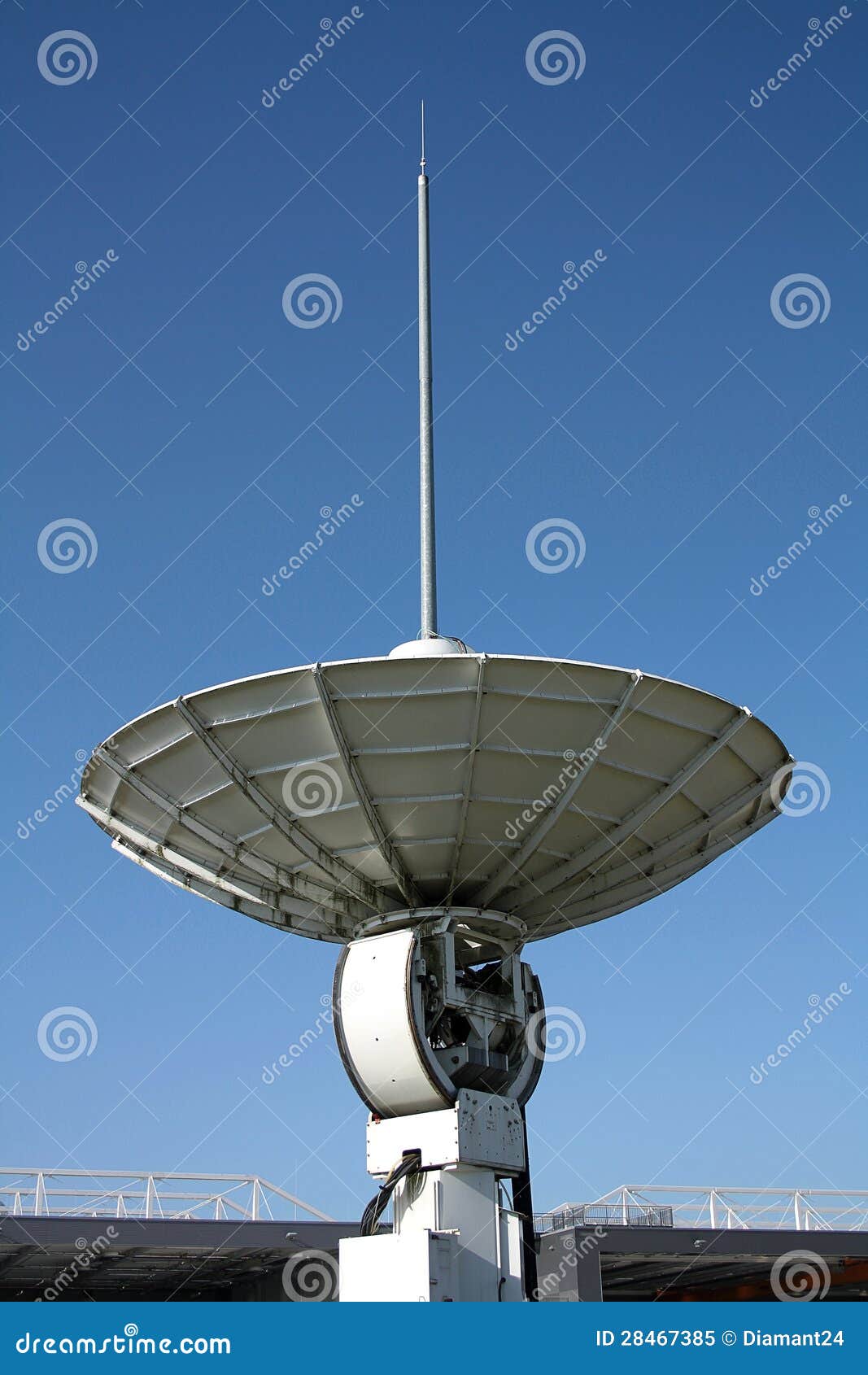 Huge Satellite on Blue Sky Background Stock Image - Image of ...