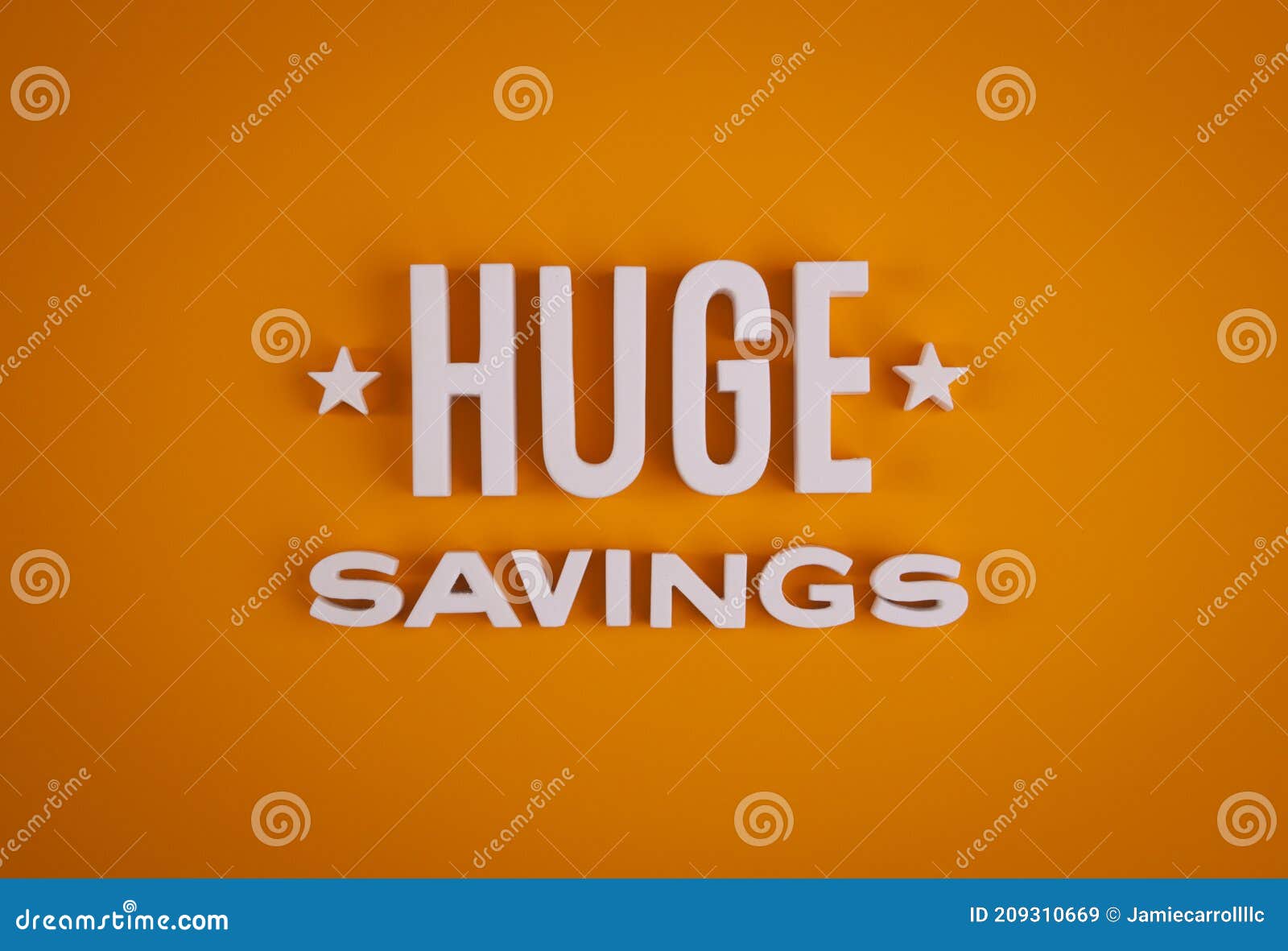 Huge Savings Sign Lettering on Solid Background Stock Illustration ...