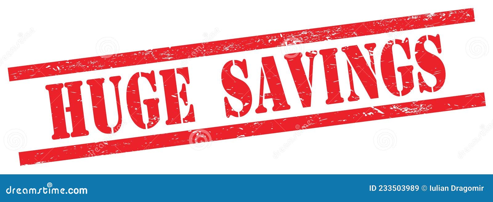 HUGE SAVINGS Text on Red Grungy Rectangle Stamp Stock Illustration ...