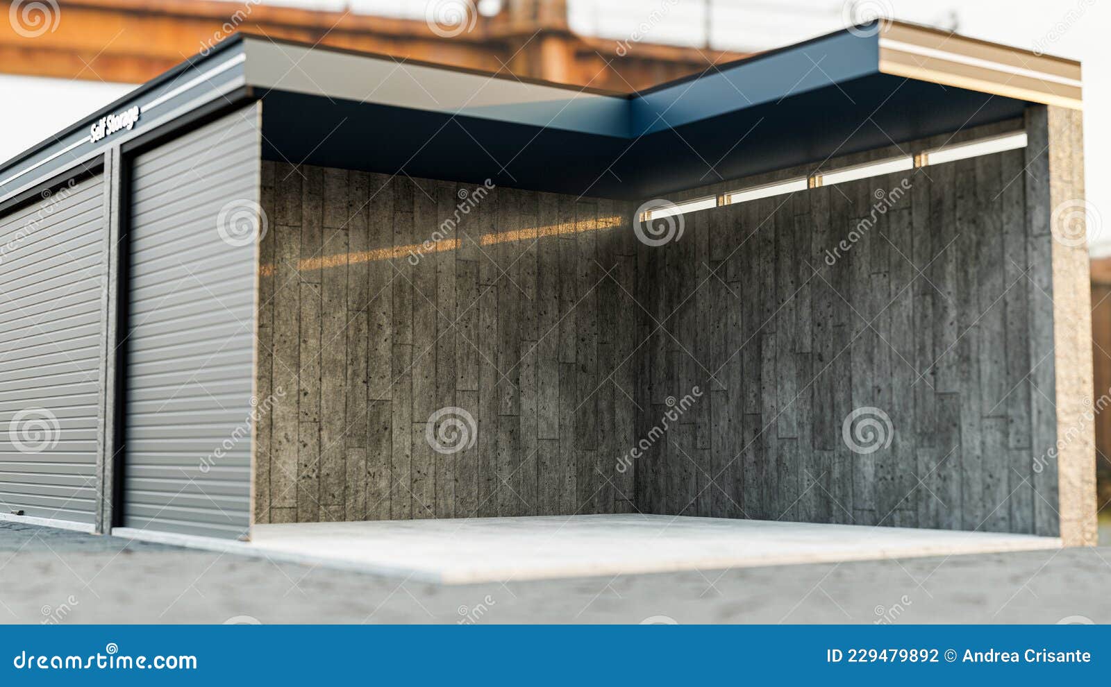 Huge Section of a Concrete Self-storage Stock Illustration ...