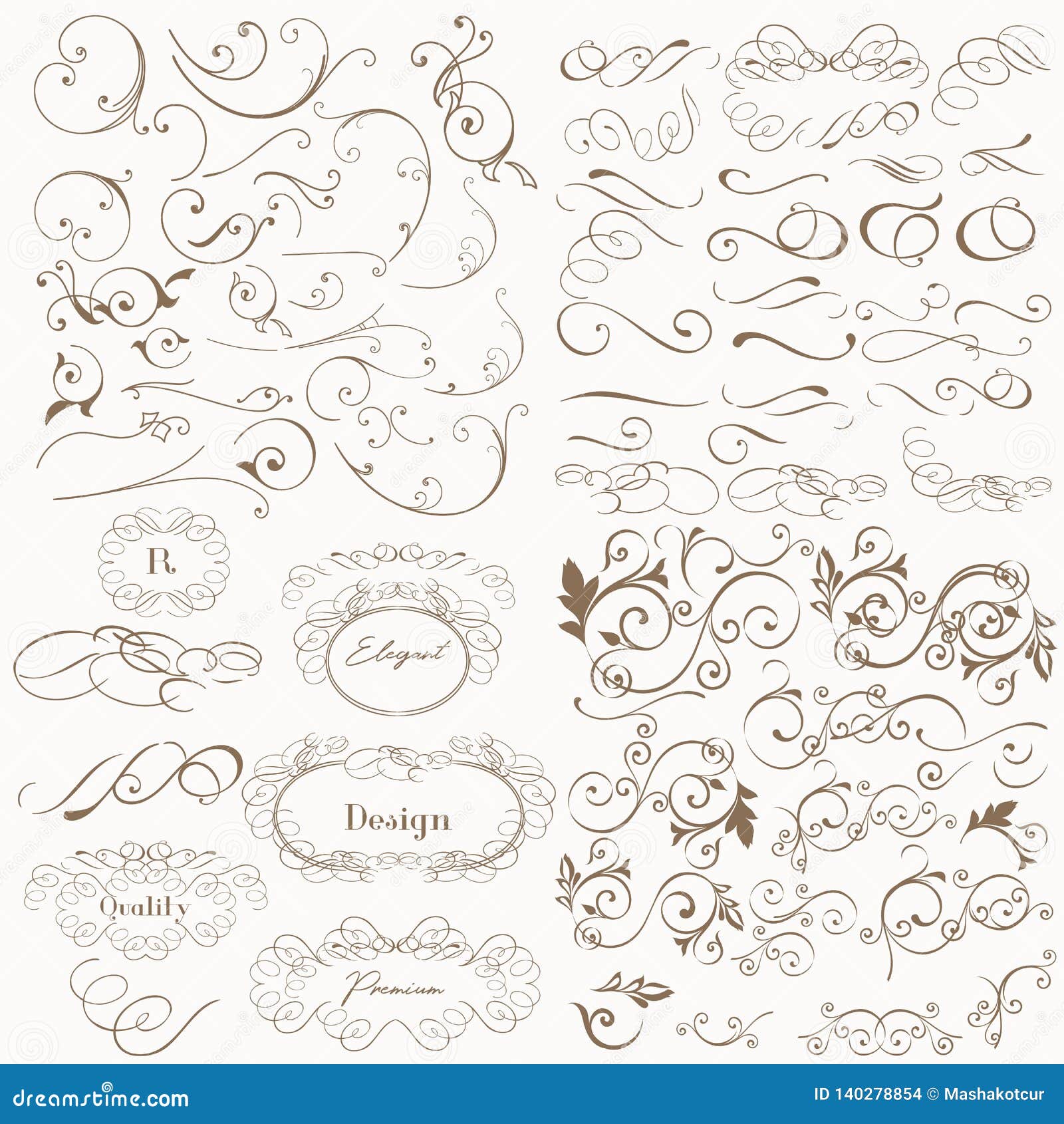 Huge Set of Vector Flourishes for Design Stock Vector - Illustration of ...