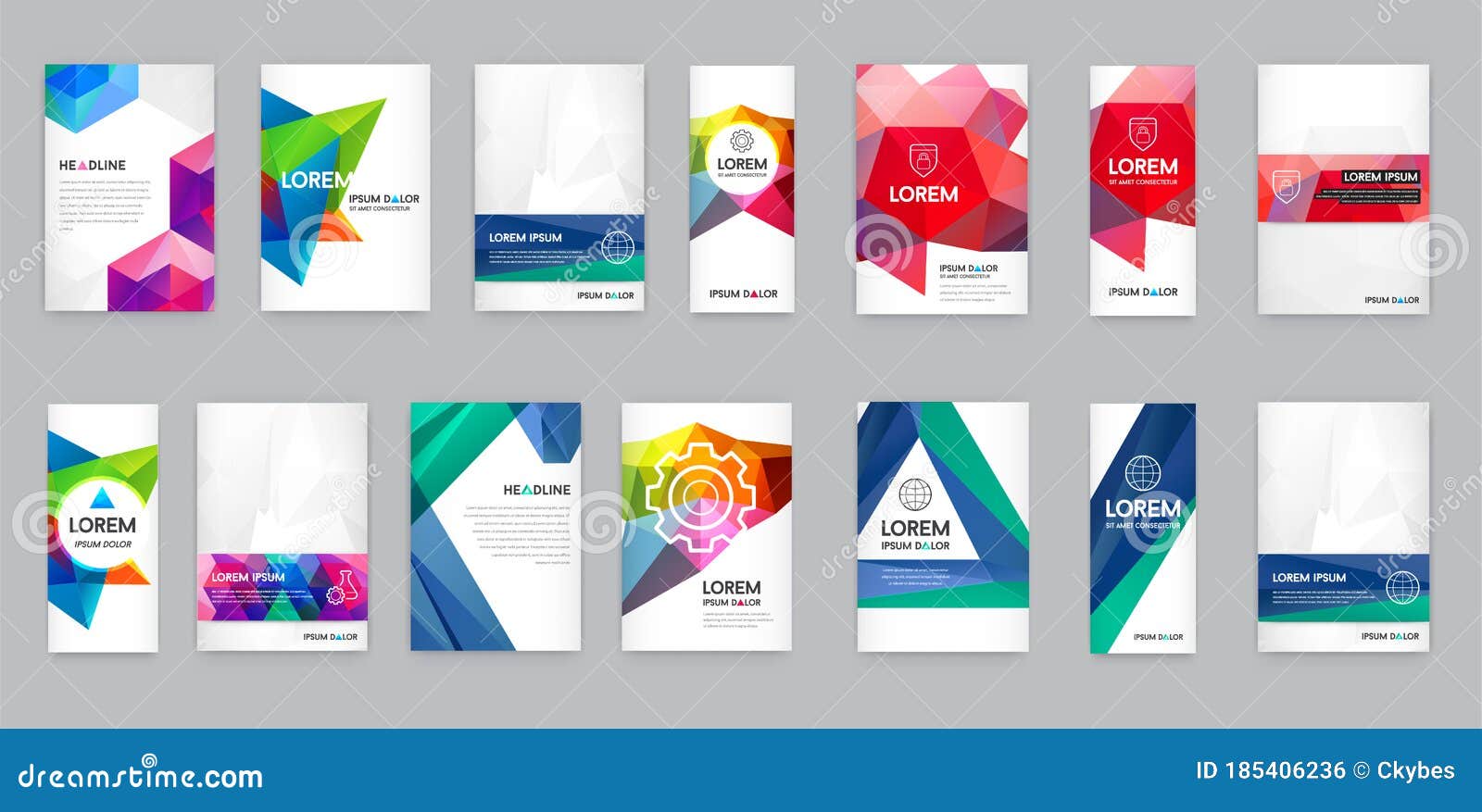 Huge Set of Visual Identity Stock Vector - Illustration of pattern ...