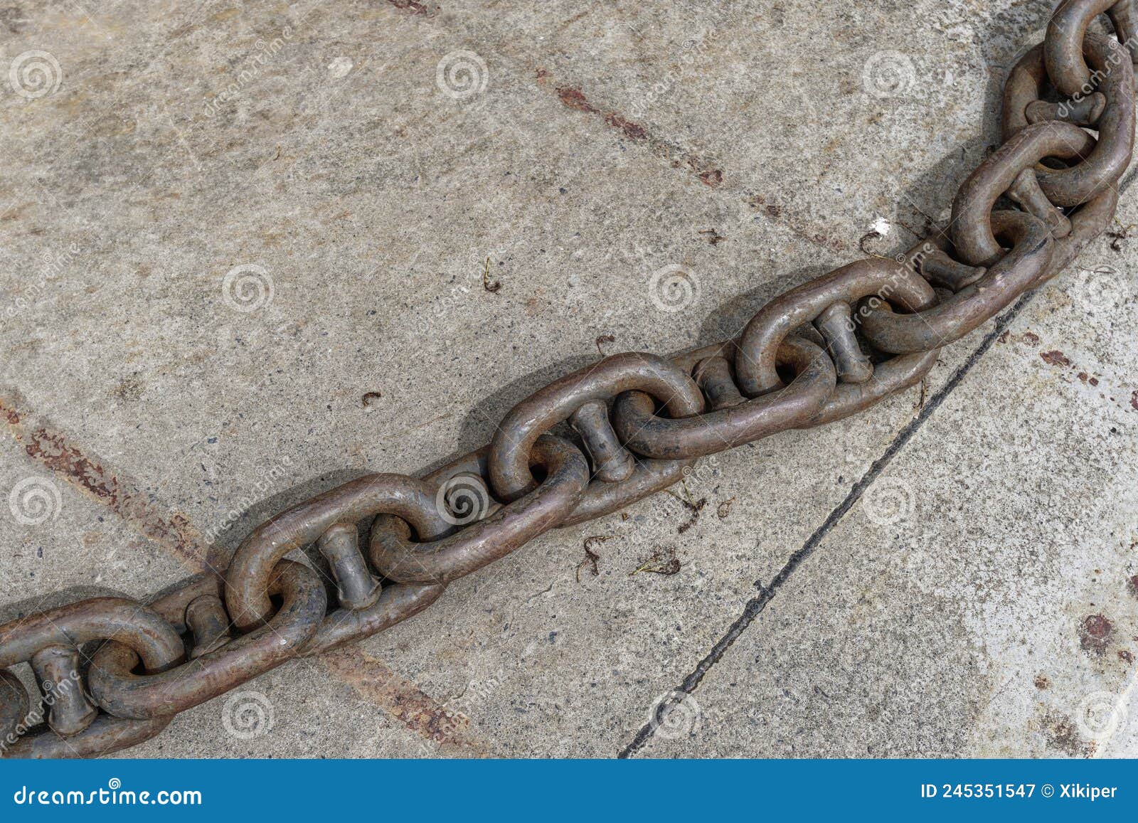 Huge Ship Chain on the Port Stock Image - Image of background, strength ...