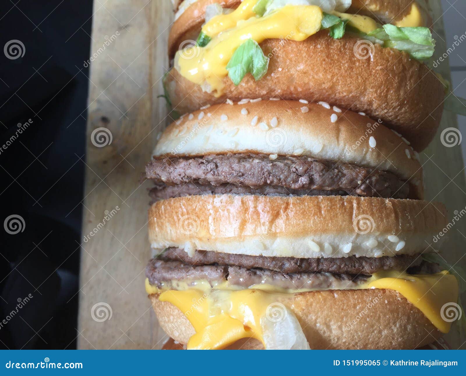 Huge size beef hamburger stock image. Image of wooden - 151995065