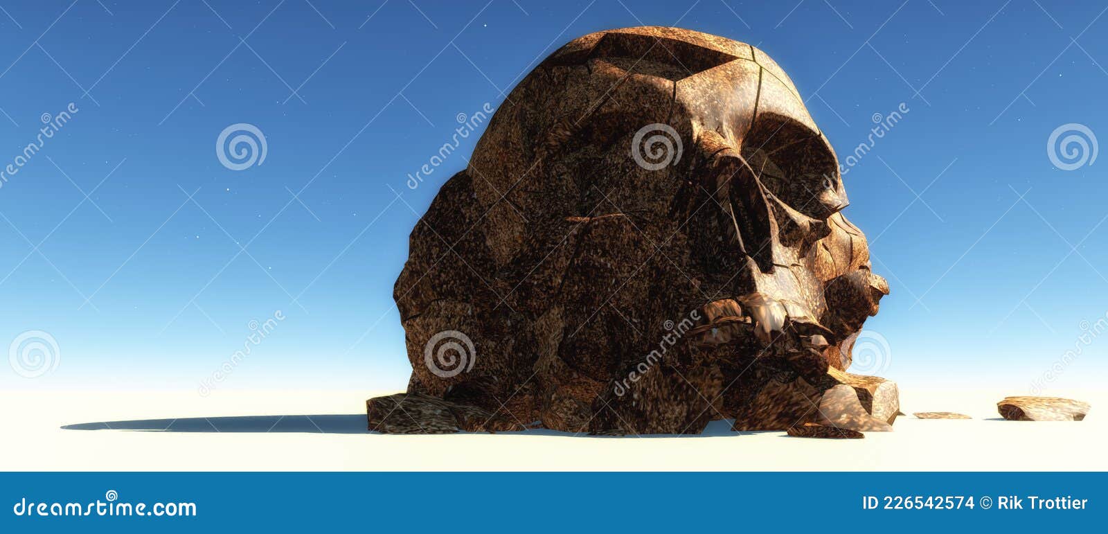 Huge Skull Broken Like a Rock Stock Photo - Image of investigation ...