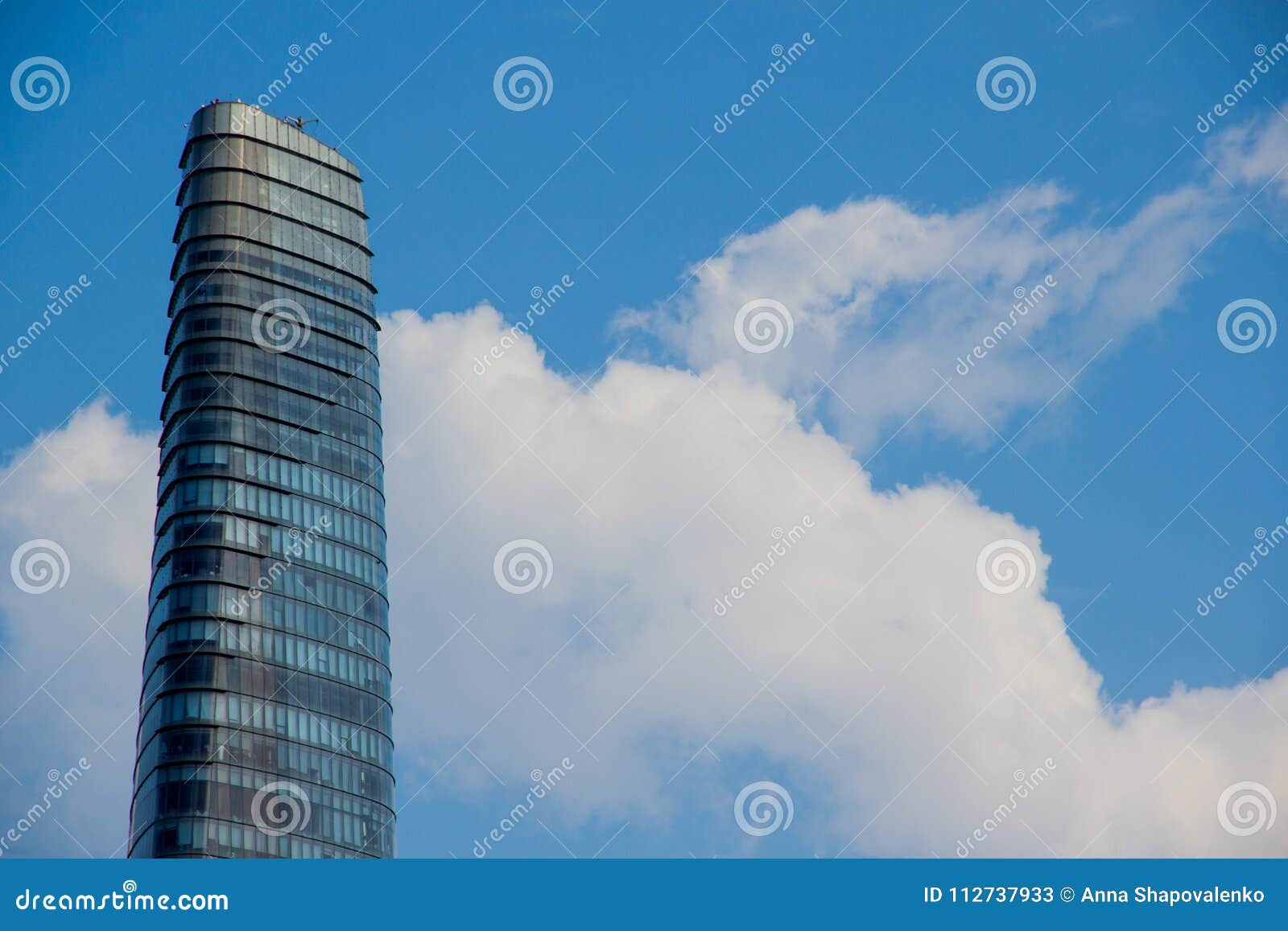 Single Skyscraper on the Bright Sky Background Stock Image - Image of ...