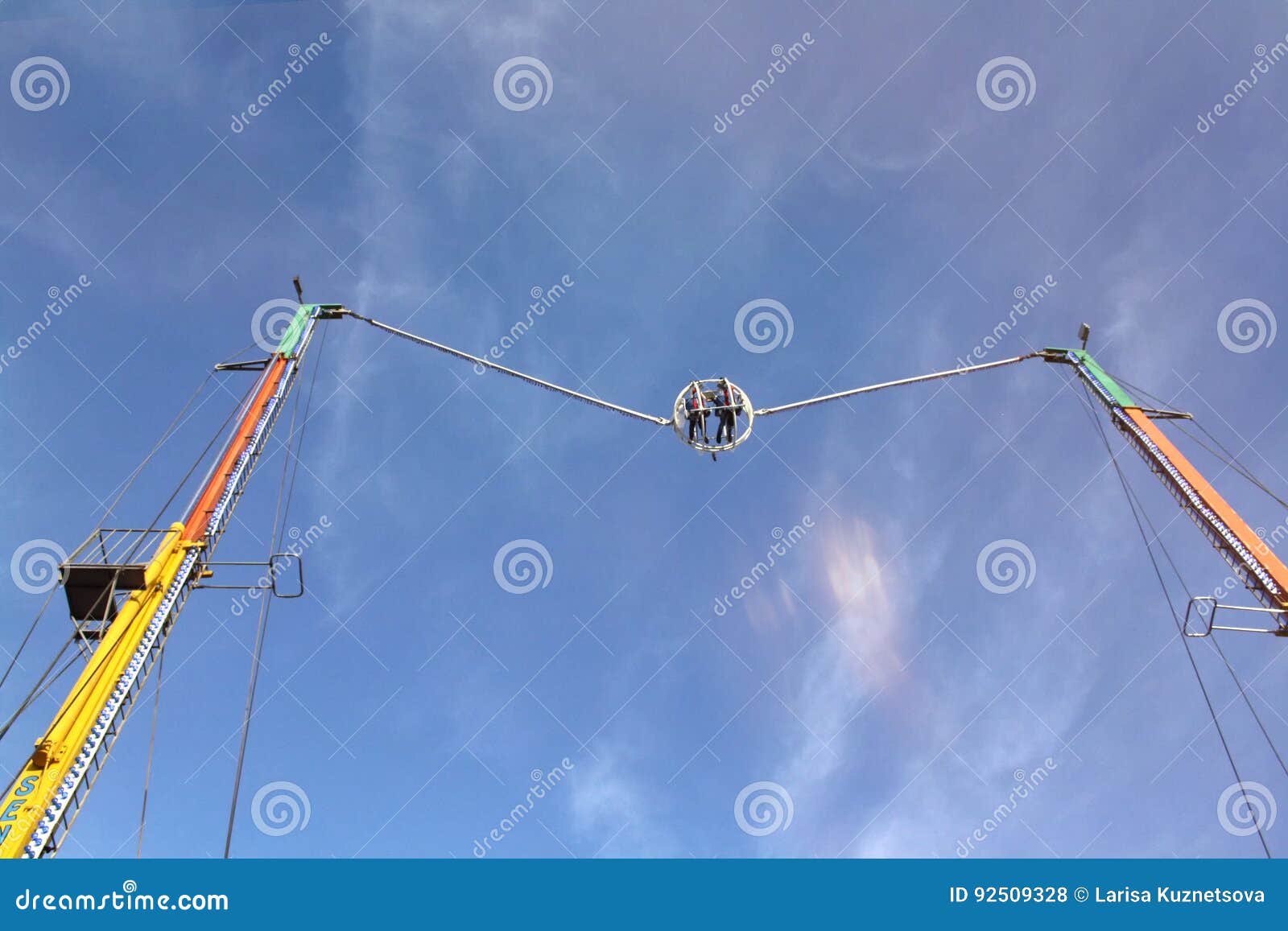 A Huge Slingshot Fires a Capsule with a People Stock Photo - Image of ...