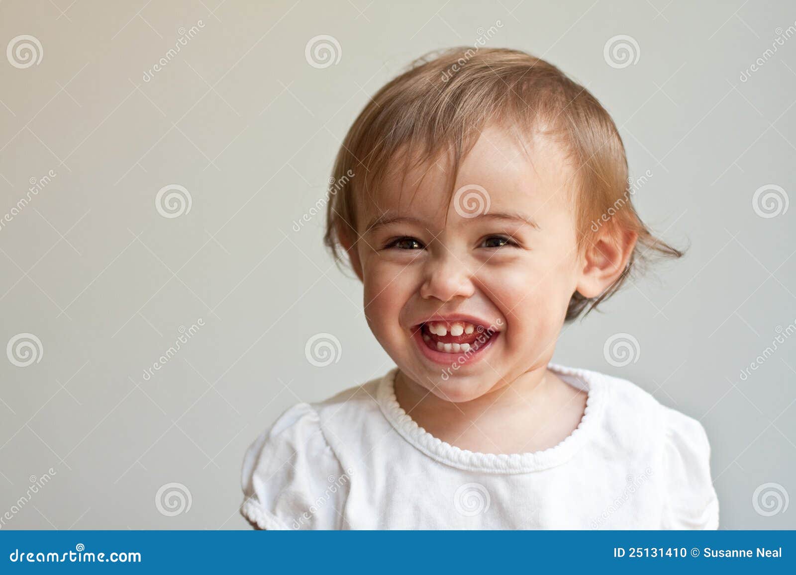 Huge Smile on 1 Year Old S Baby Face Stock Photo - Image of teeth ...