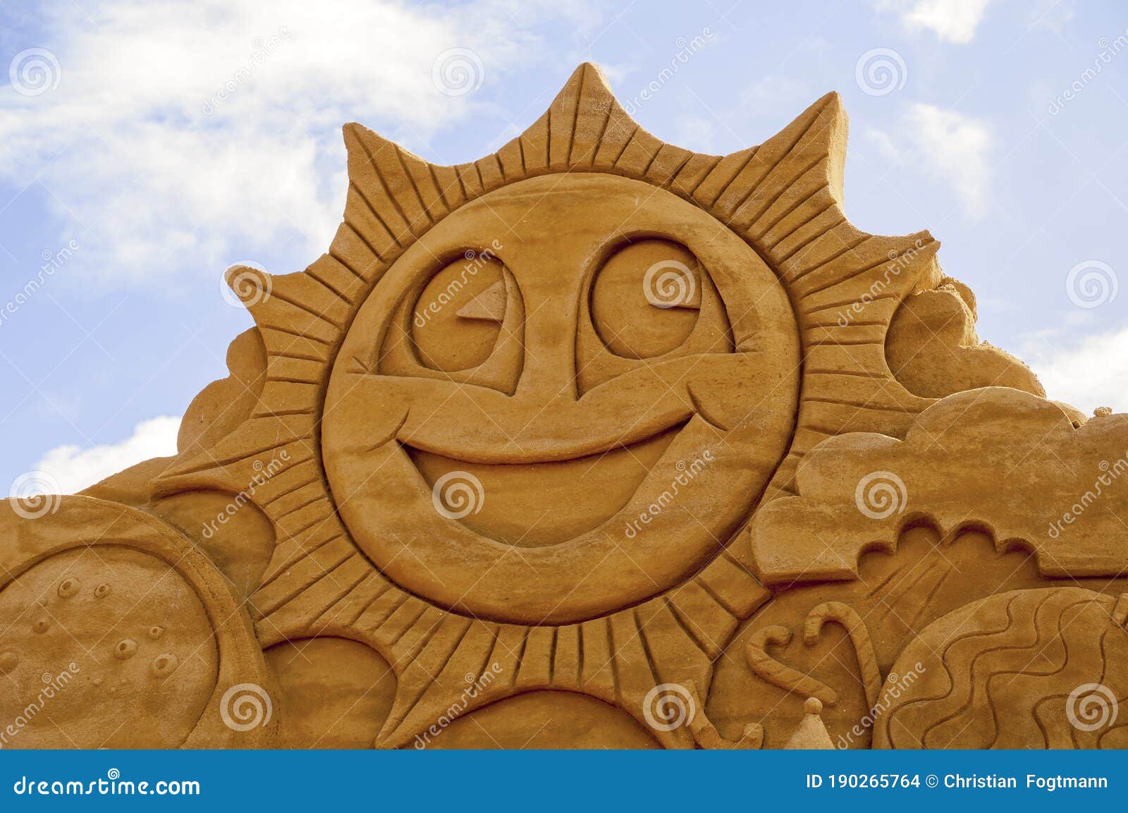 A Huge Smiley Sand Sculpture Editorial Stock Image - Image of character ...