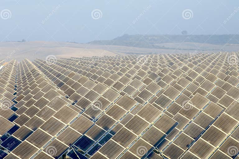 Huge solar energy field stock photo. Image of aligned - 8735500