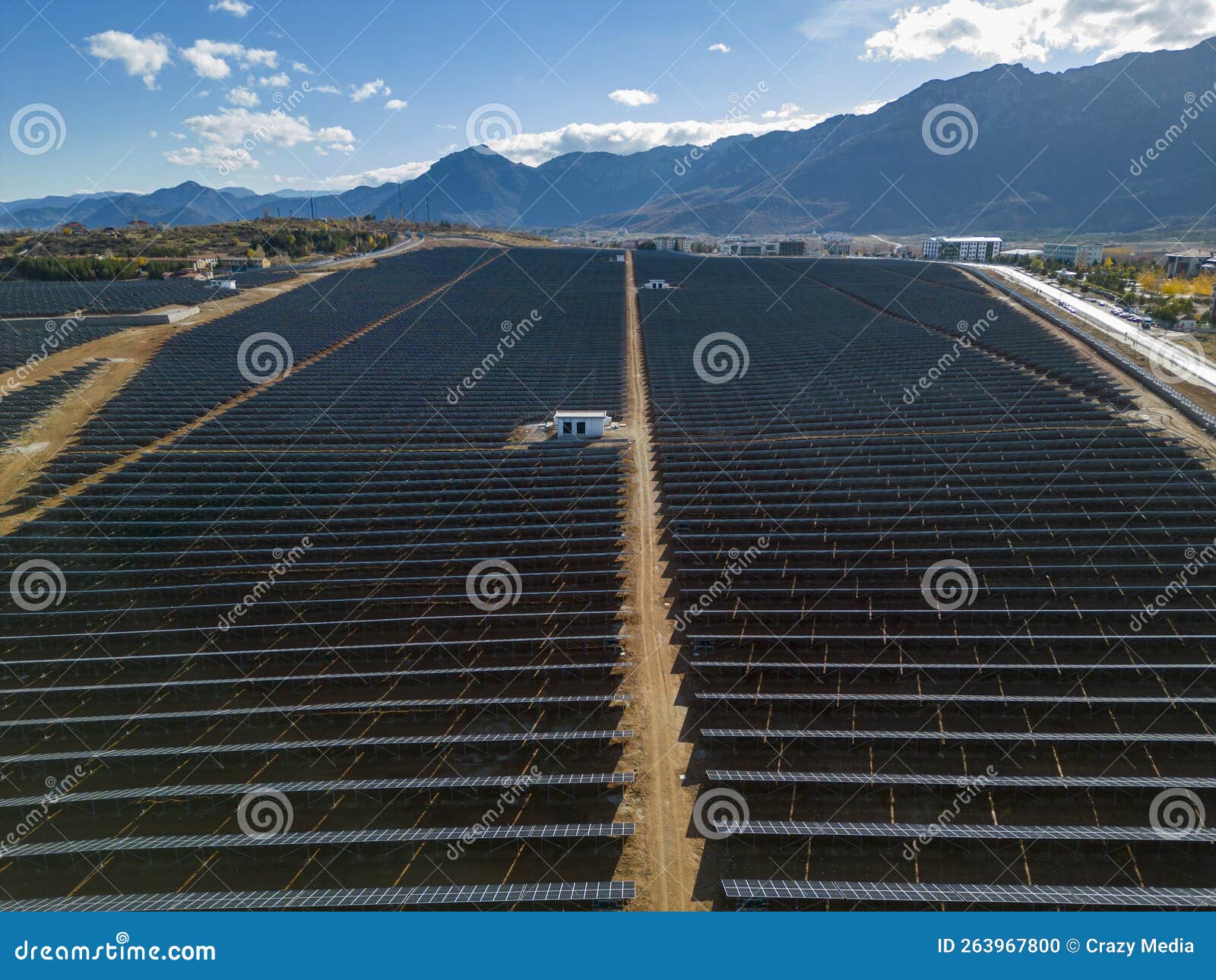 Huge Solar Panels and Power Generation Site Stock Photo - Image of ...