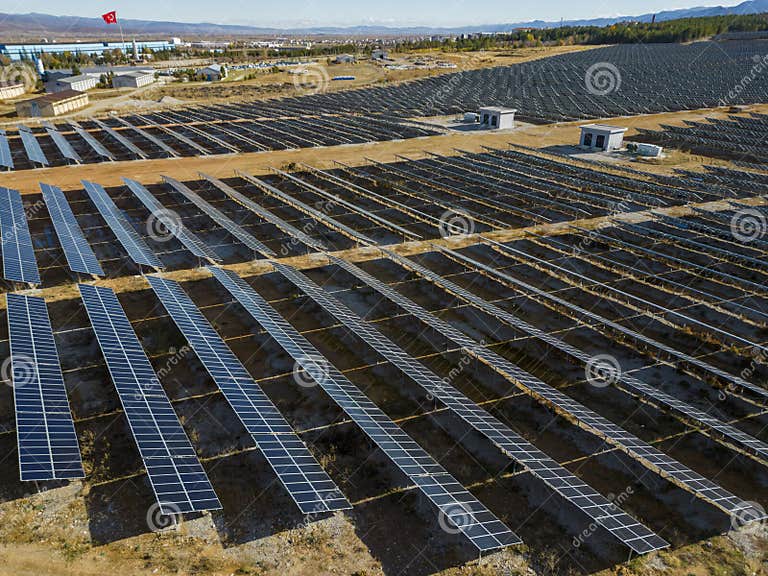 Huge Solar Panels and Power Generation Site Stock Image - Image of ...