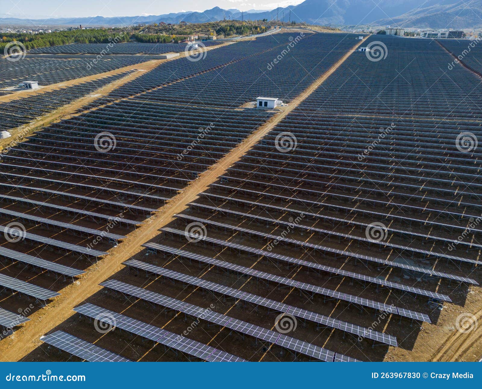 Huge Solar Panels and Power Generation Site Stock Photo - Image of ...