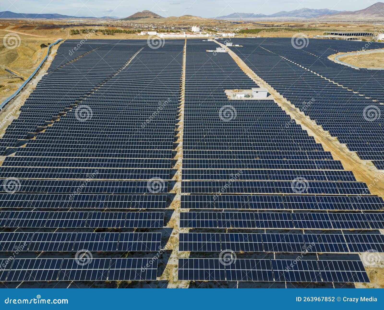 Huge Solar Panels and Power Generation Site Stock Photo - Image of ...