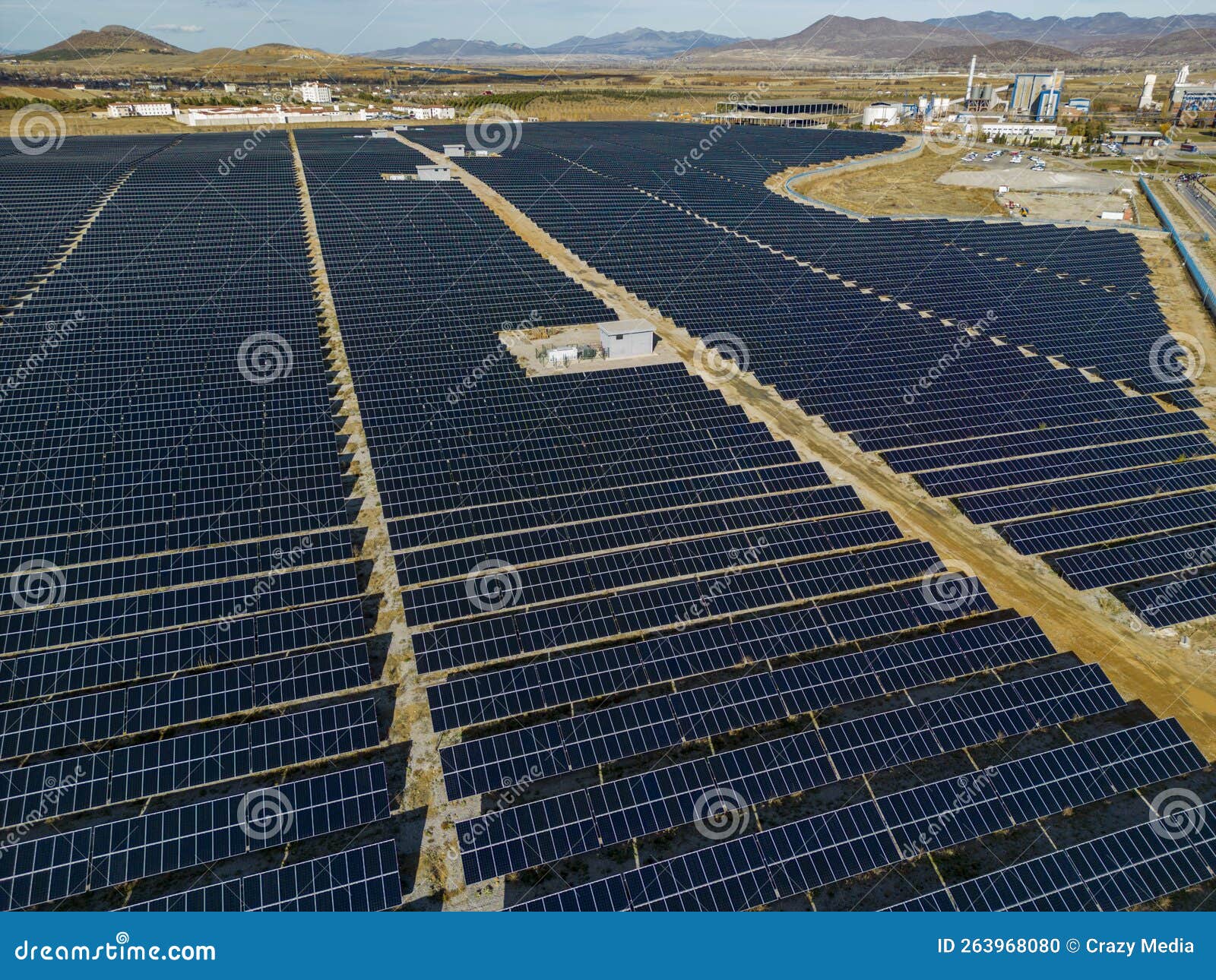 Huge Solar Panels and Power Generation Site Stock Photo - Image of ...