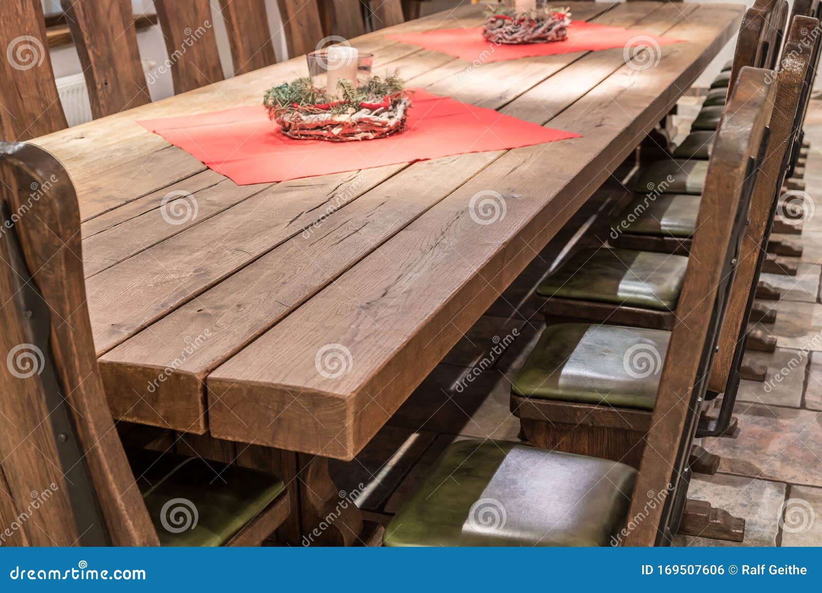 Huge Solid Wood Table Made of Real Wood with Matching Chairs in a ...