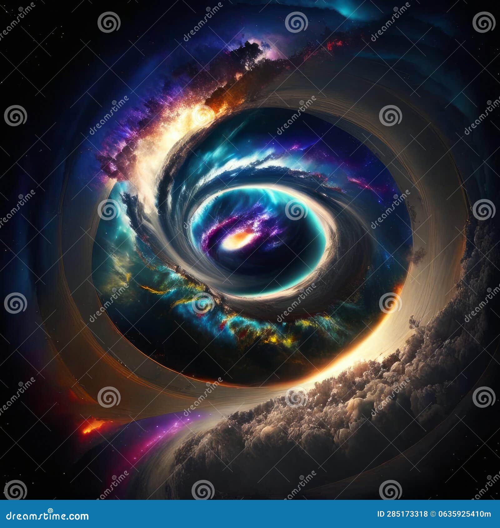 Huge Space Funnel, Top View. Stock Illustration - Illustration of ...