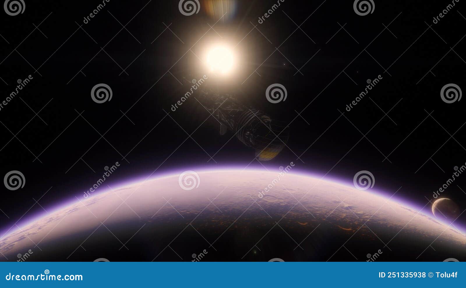 Huge Spaceship in Orbit of an Alien Exoplanet in Another Solar System ...