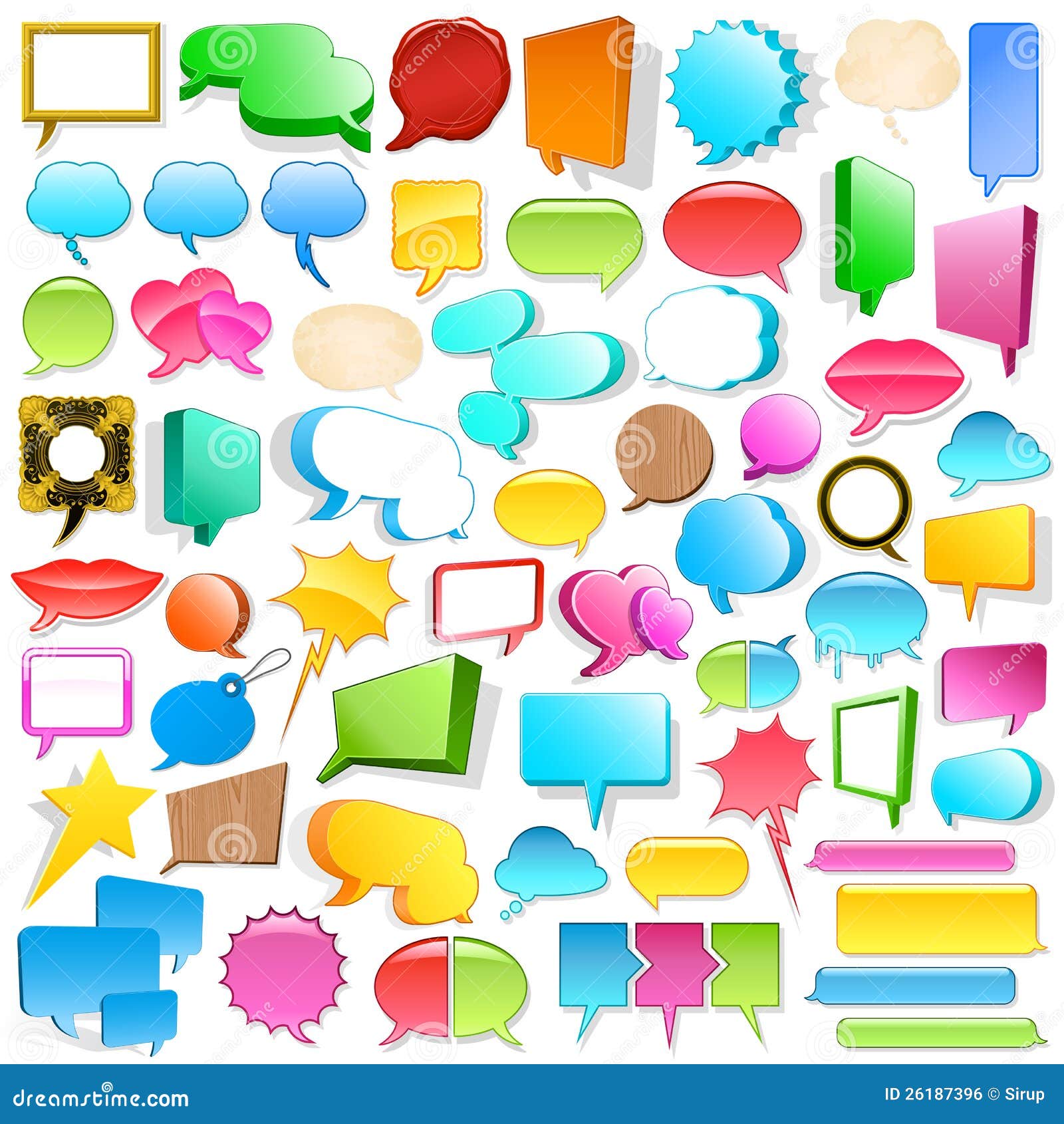 Huge Speech Bubble Collection Stock Vector - Illustration of chatting ...