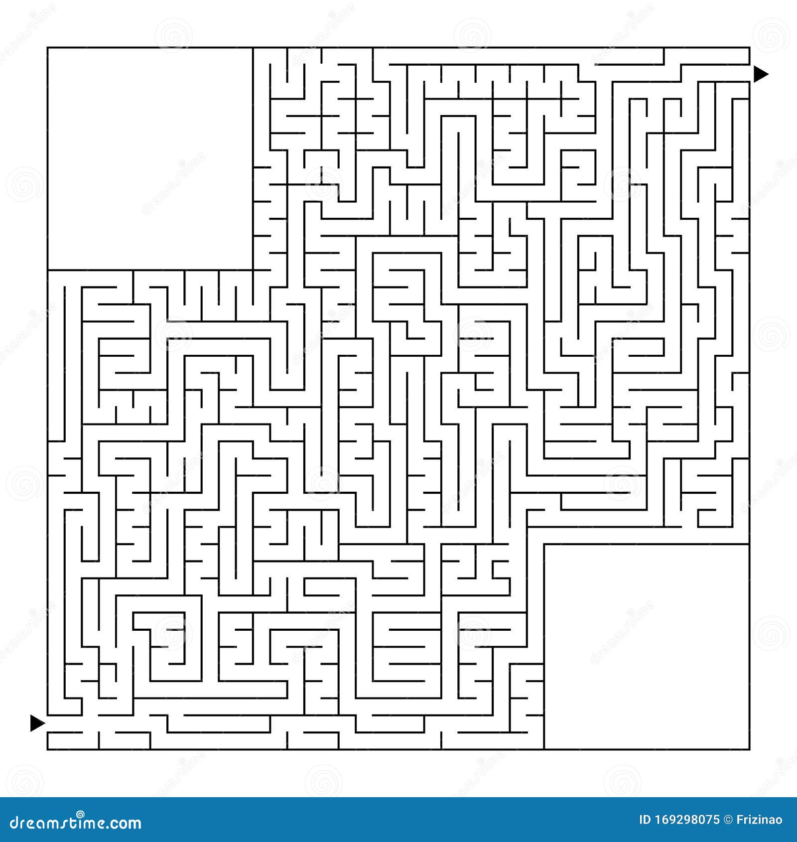A Huge Square Labyrinth With An Entrance And An Exit. Simple Flat ...