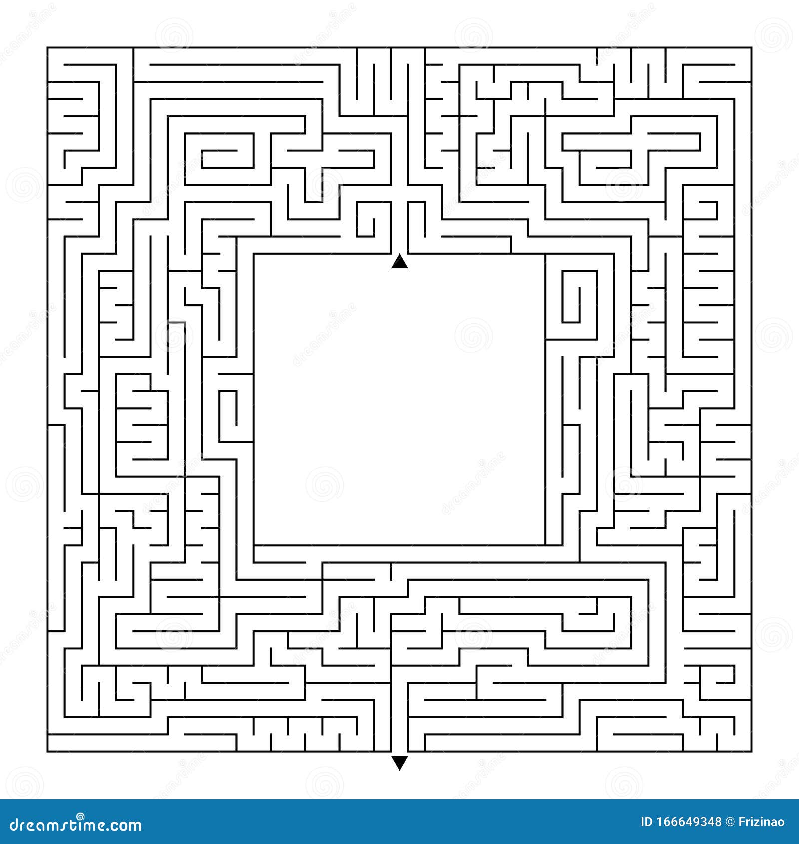 A Huge Square Labyrinth With An Entrance And An Exit. Simple Flat ...