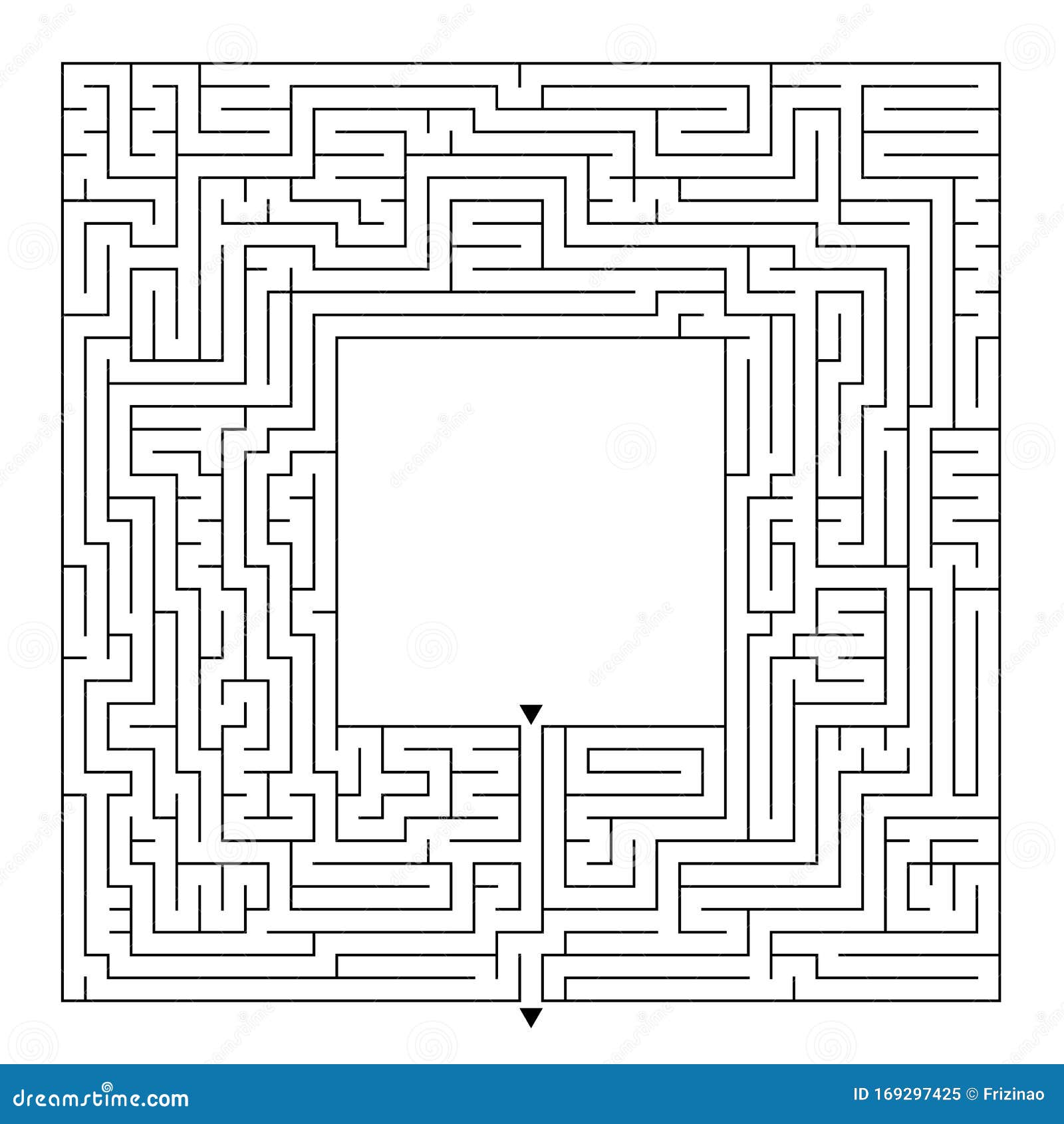 A Huge Square Labyrinth With An Entrance And An Exit. Simple Flat ...