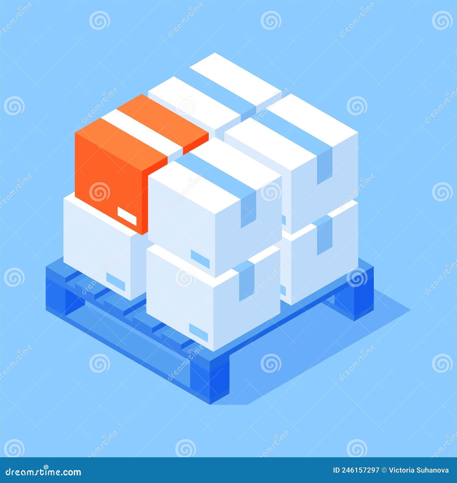 Stack Of Cardboard Boxes And Stack Of Pallets Stock Photography ...