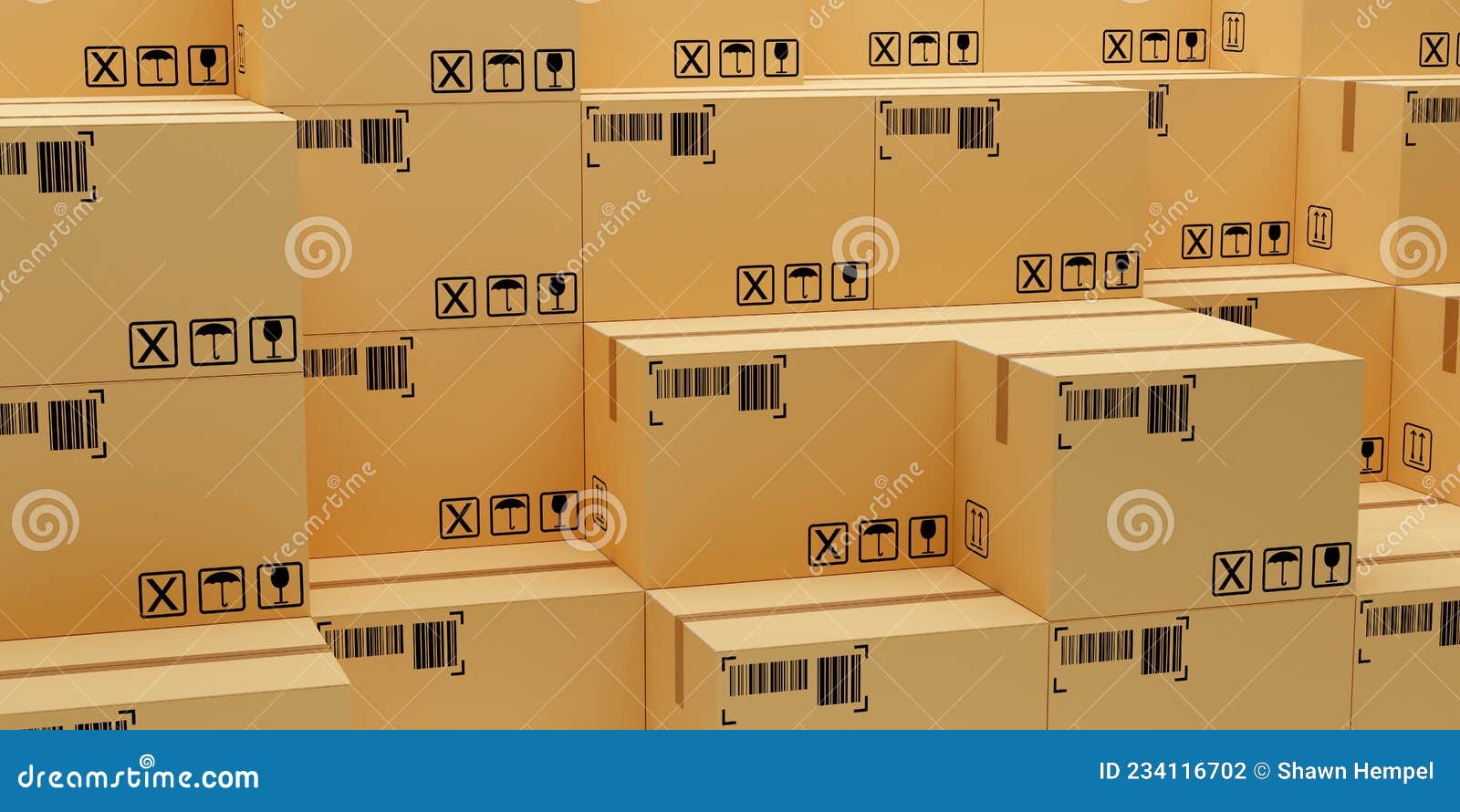 Huge Stack of Carton Cardboard Boxes Background, Freight, Cargo ...