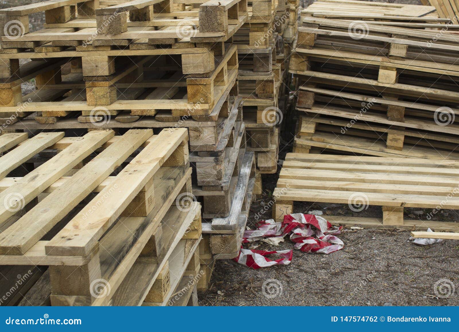 Huge Stack of Different Type of Pallet at a Recycling Business Area ...