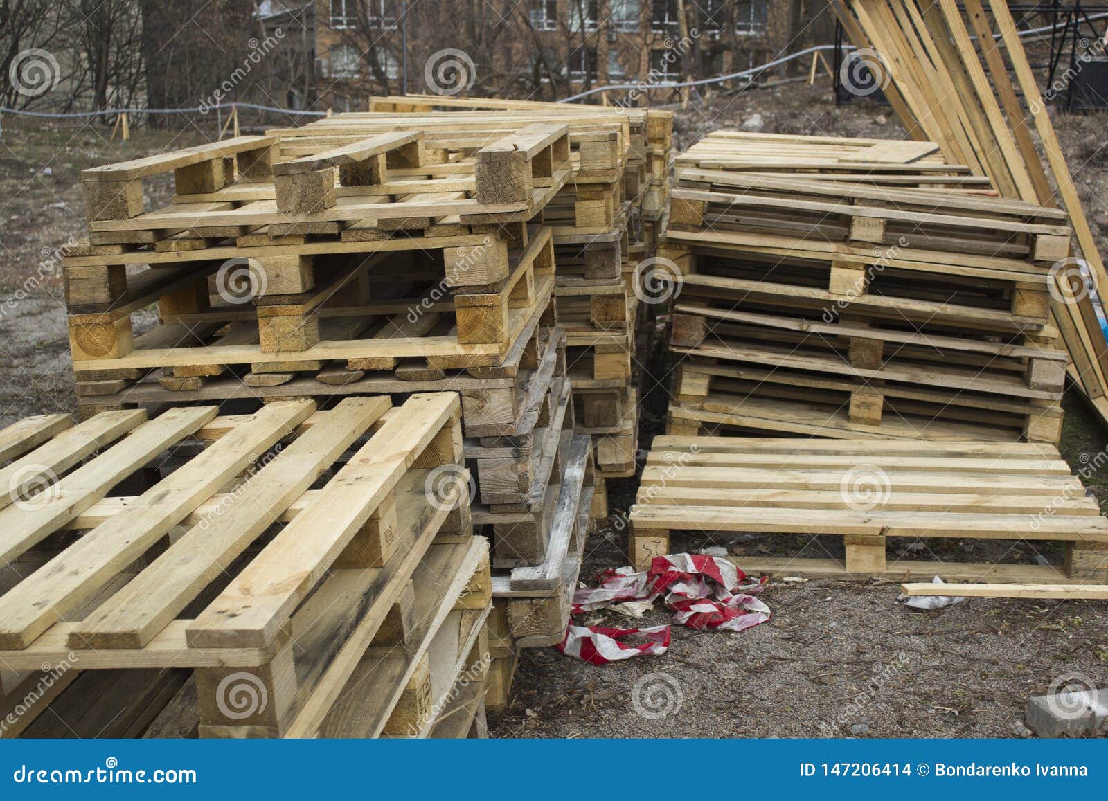 Huge Stack of Different Type of Pallet at a Recycling Business Area ...