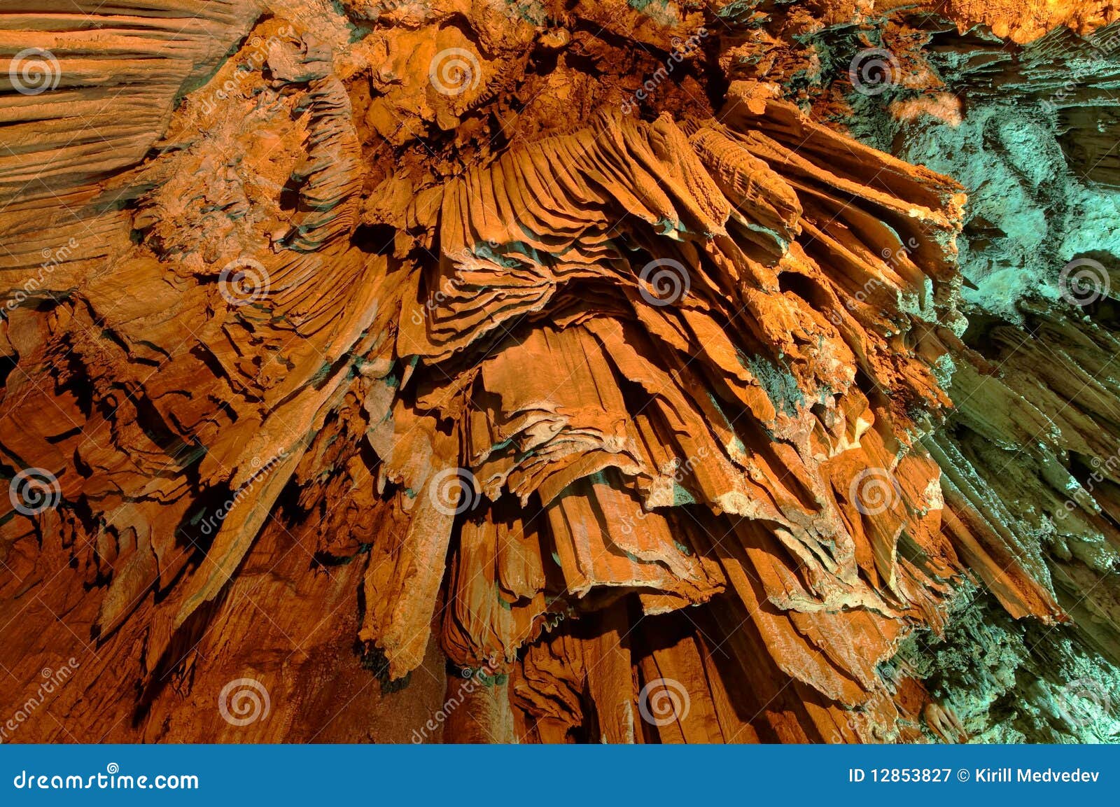 Huge Stalactites in Melidoni Cave Stock Image - Image of deep ...