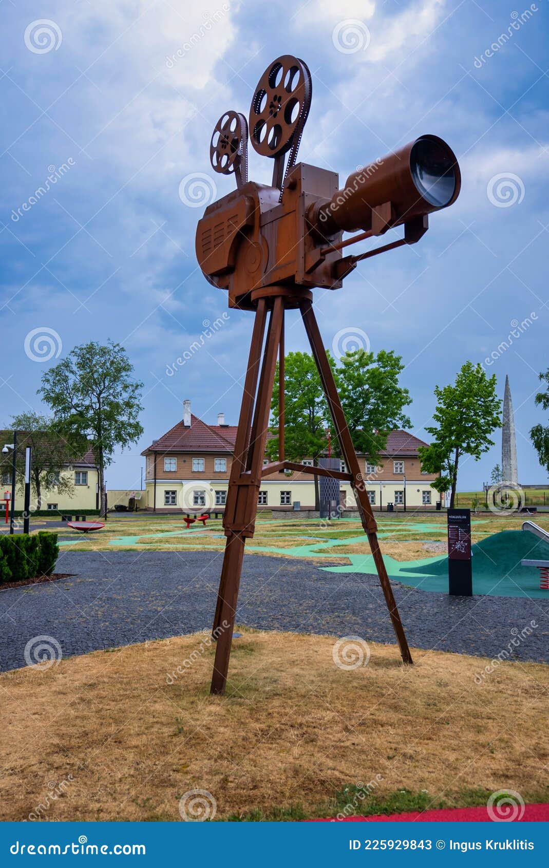 Huge Statue of a Filming Camera in the Middle of a Park. Stock Image ...