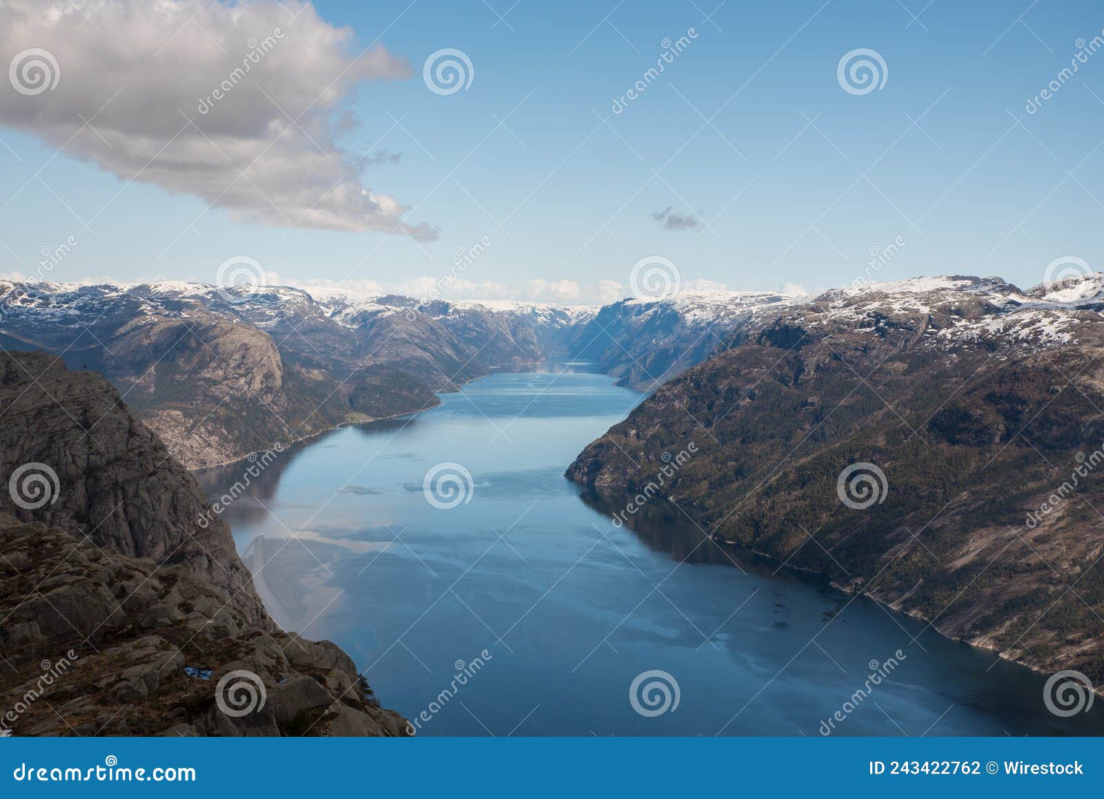 Huge Steep Cliff Preikestolen in the Norway Stock Photo - Image of ...