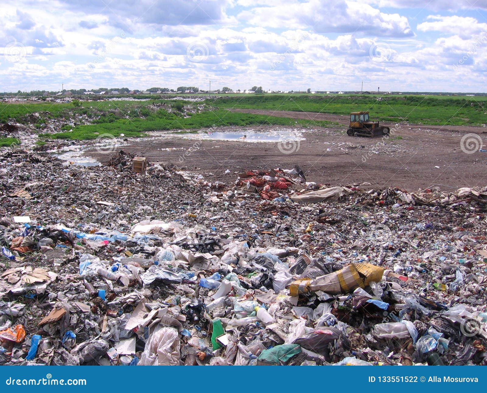 A Huge Stinking Dump of Garbage on the Ground Under the Open Sky Stock ...