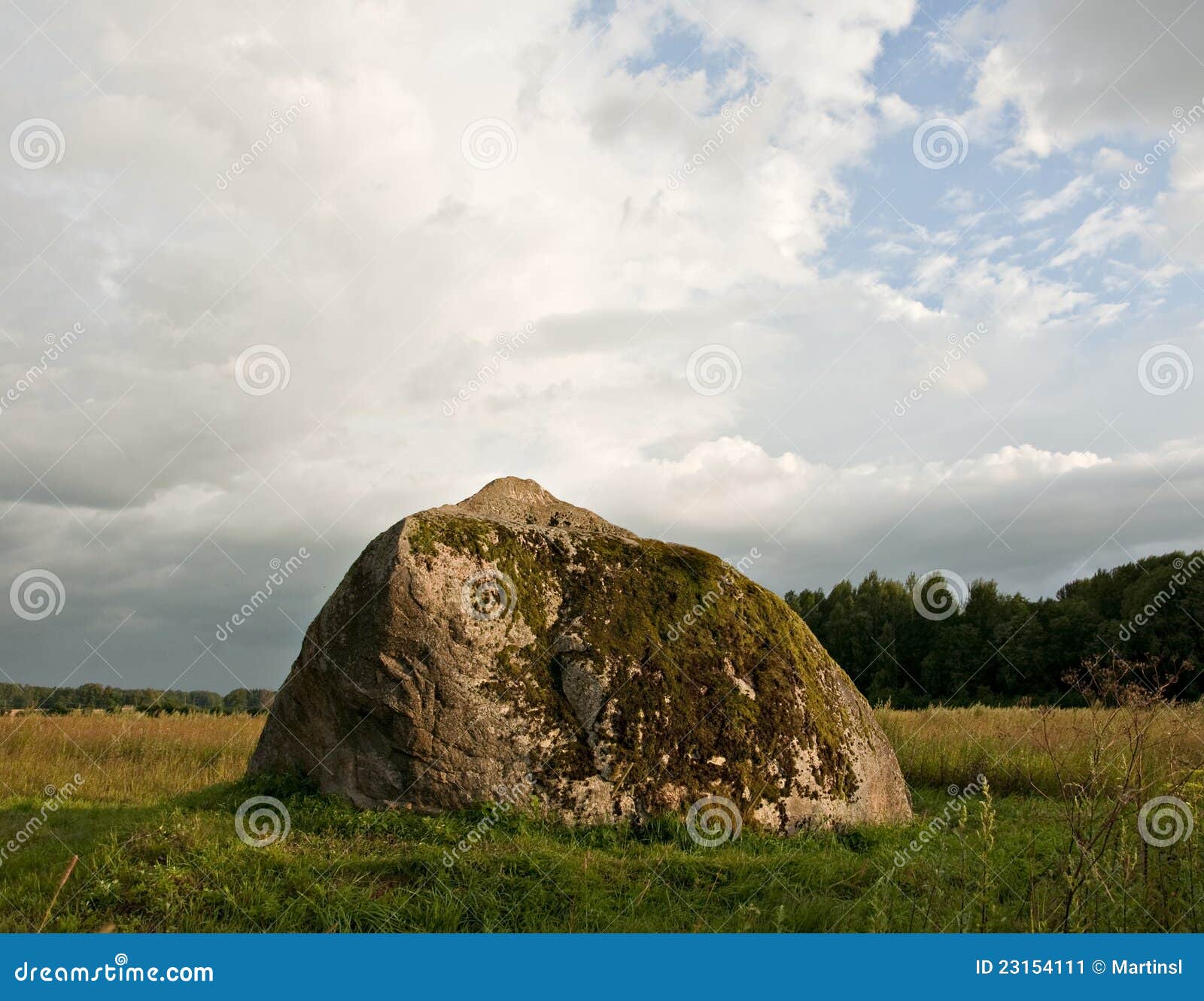 Huge stone in a field. stock image. Image of sunset, giant - 23154111