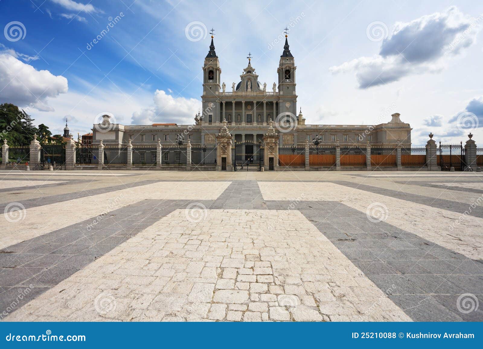 The Huge Stone Paved Square of the Castle Stock Photo - Image of ...