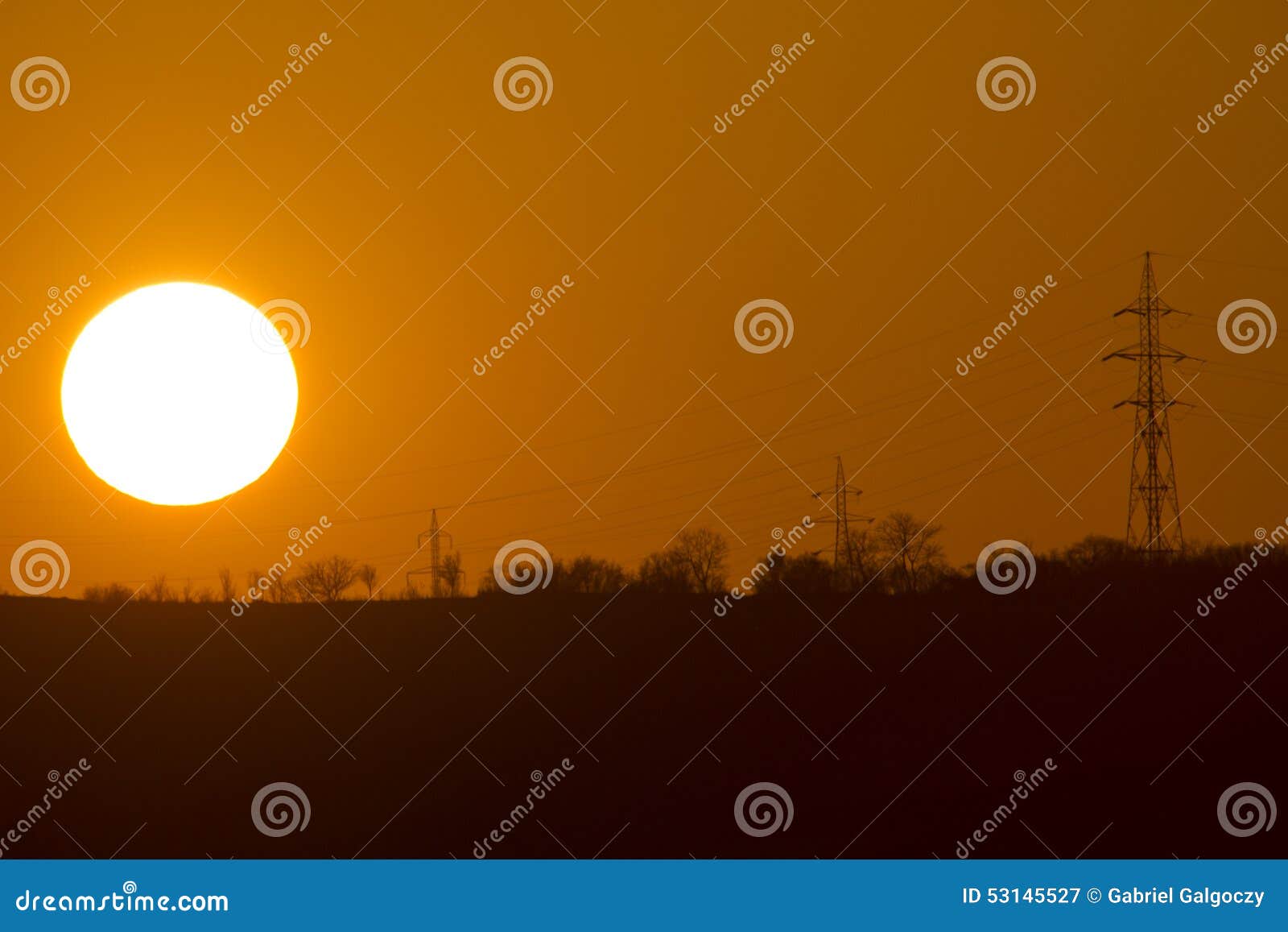 Huge sunset stock image. Image of dusk, electricity, morning - 53145527