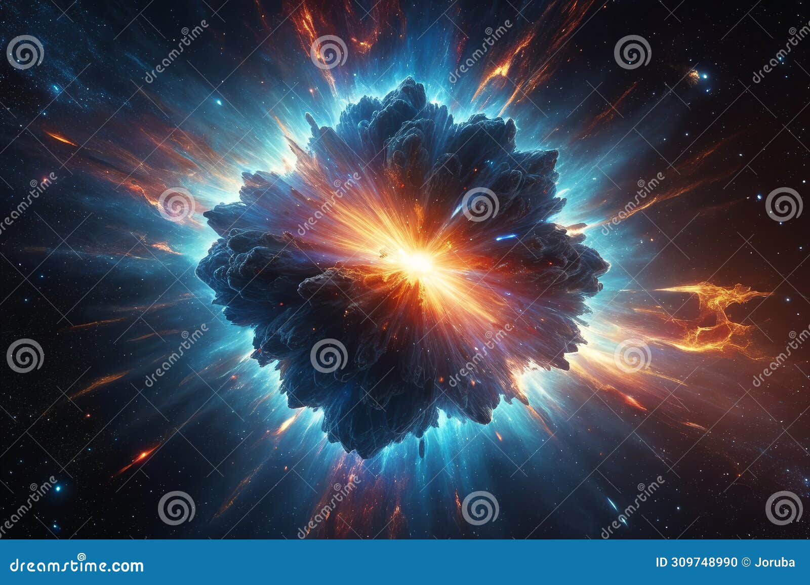 Huge Supernova Explosion in Universe Stock Illustration - Illustration ...