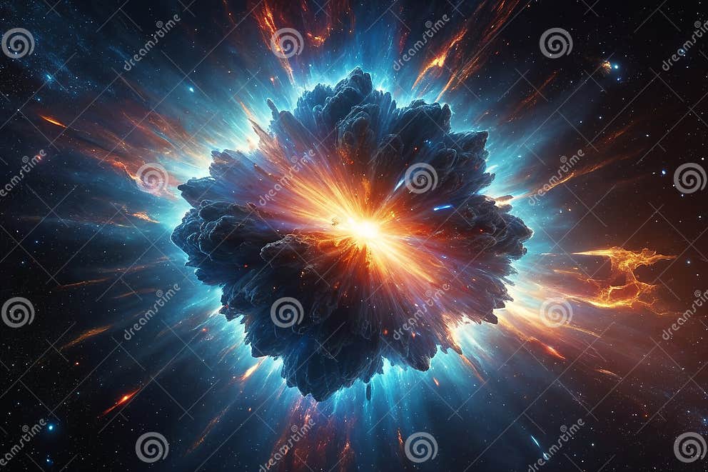 Huge Supernova Explosion in Universe Stock Illustration - Illustration ...