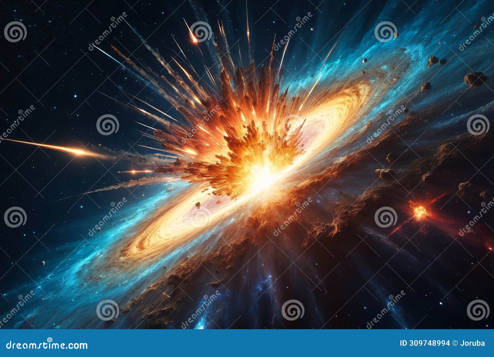 Huge Supernova Explosion in Universe Stock Illustration - Illustration ...