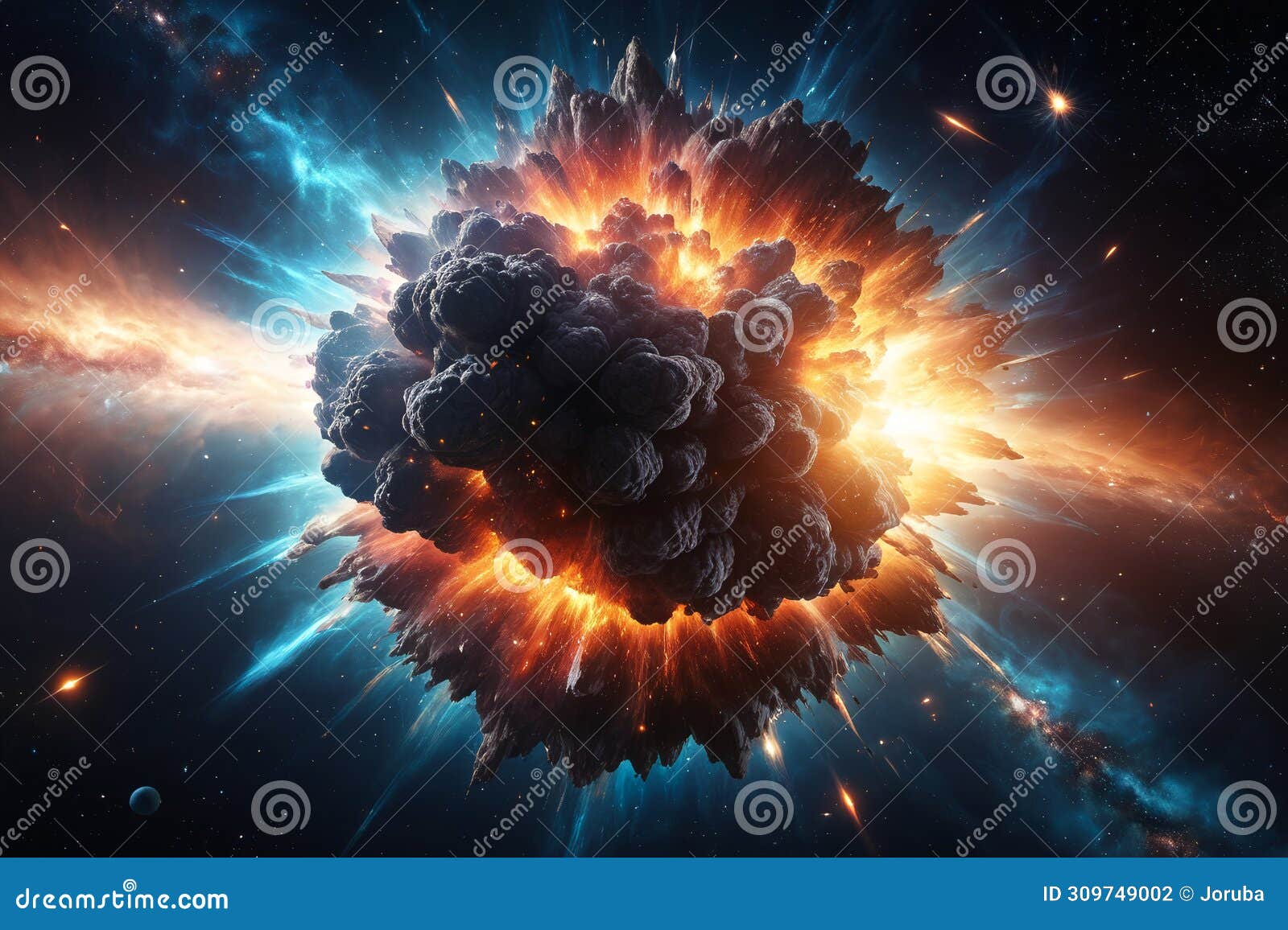 Huge Supernova Explosion in Universe Stock Illustration - Illustration ...
