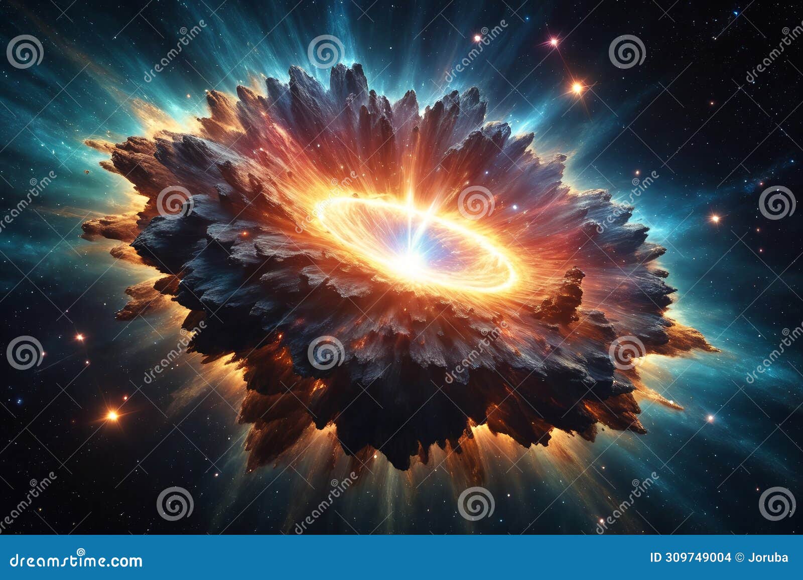 Huge Supernova Explosion in Universe Stock Illustration - Illustration ...