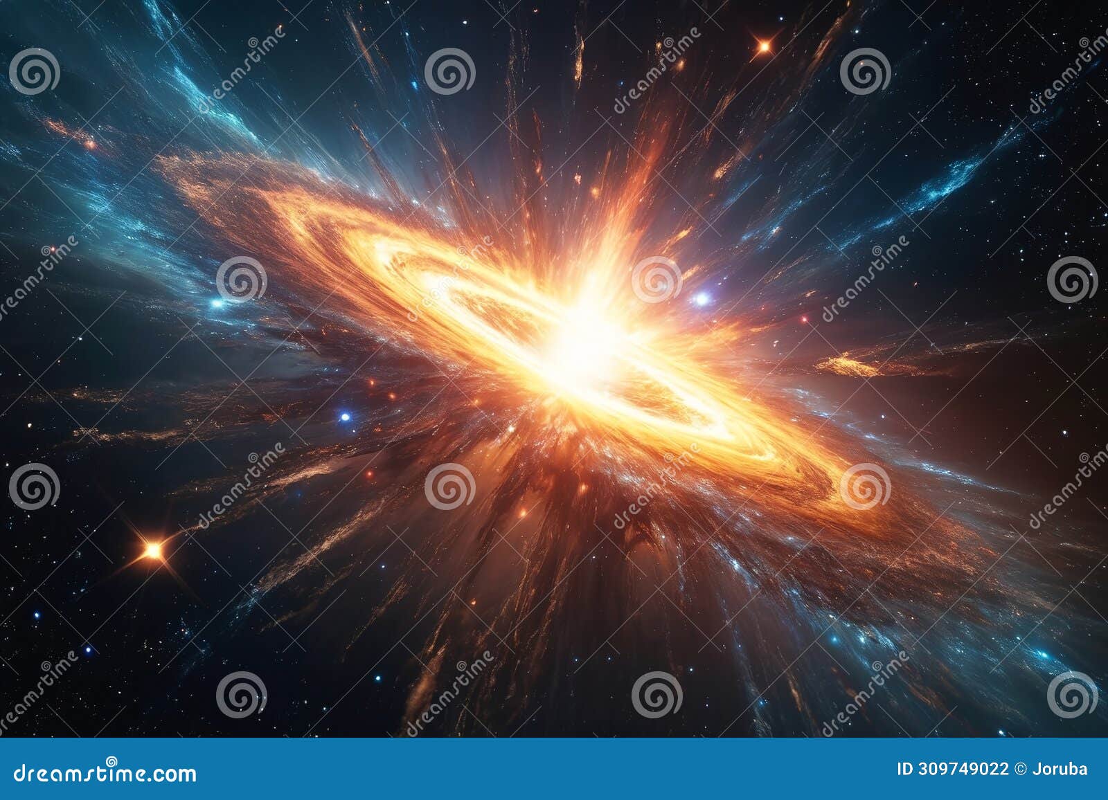 Huge Supernova Explosion in Universe Stock Illustration - Illustration ...