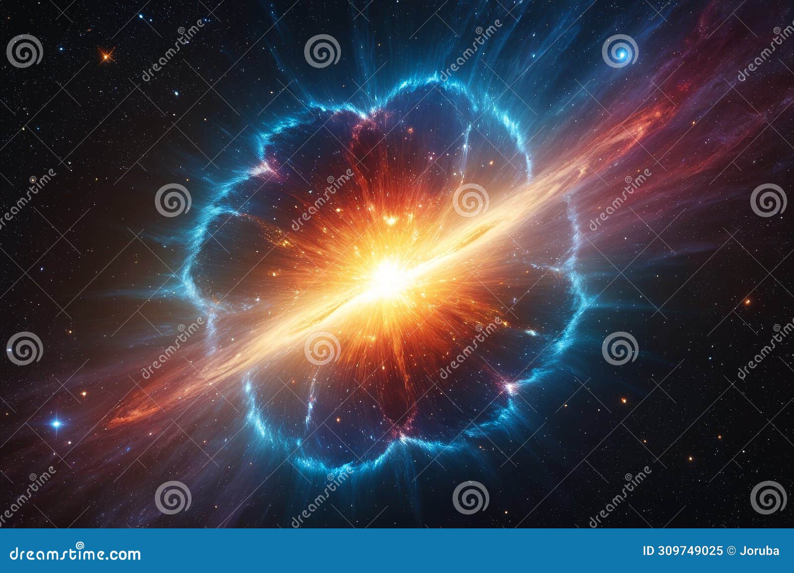 Huge Supernova Explosion in Universe Stock Illustration - Illustration ...