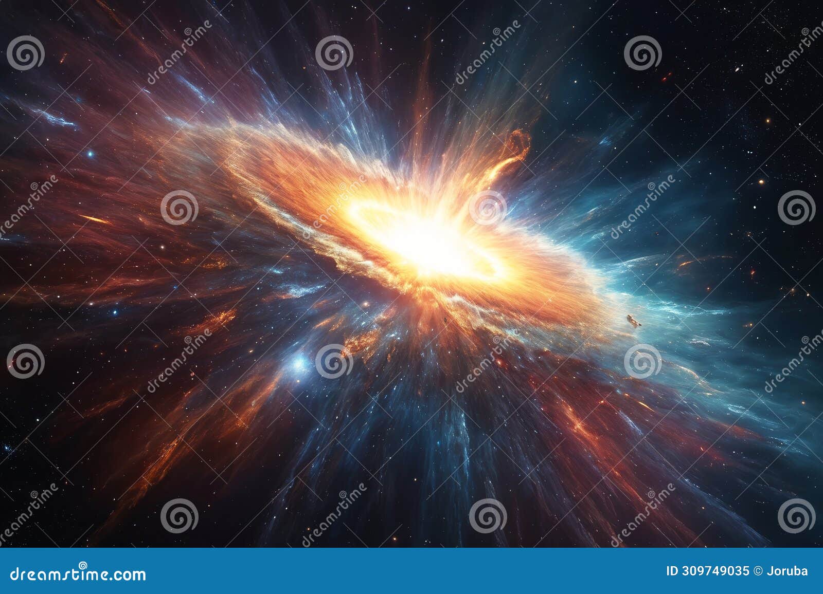 Huge Supernova Explosion in Universe Stock Illustration - Illustration ...