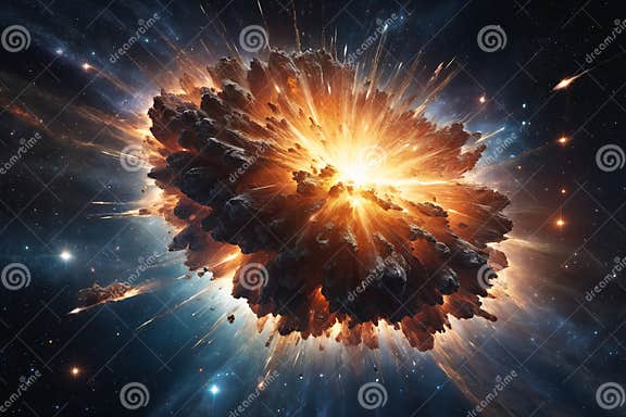 Huge Supernova Explosion in Universe Stock Illustration - Illustration ...