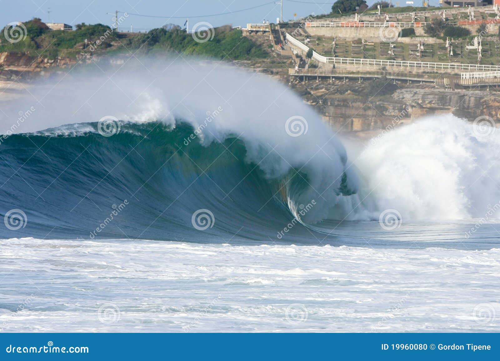 Huge Surf Wave Breaking on Beach Stock Photo - Image of large, breaking ...