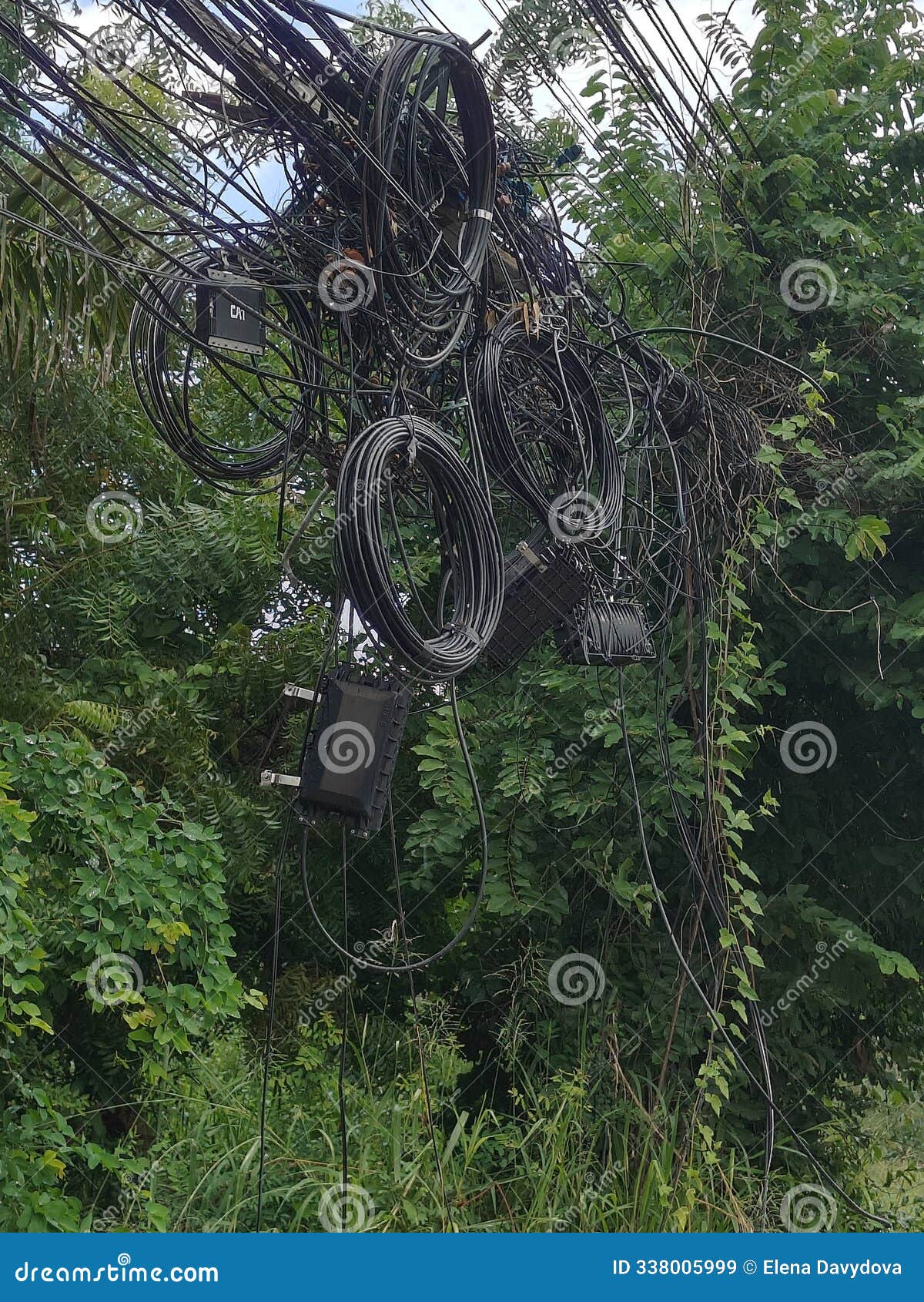 Huge Tangled Electrical Wires on Poles Stock Image - Image of huge ...