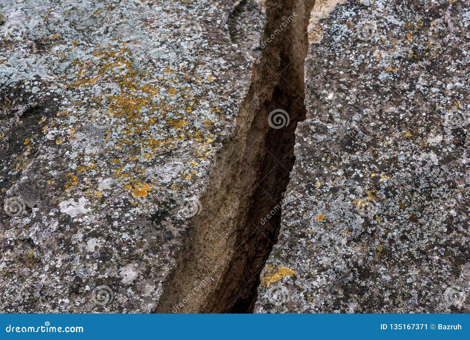 Fault Line or Fracture in the Rock Stock Image - Image of broken ...