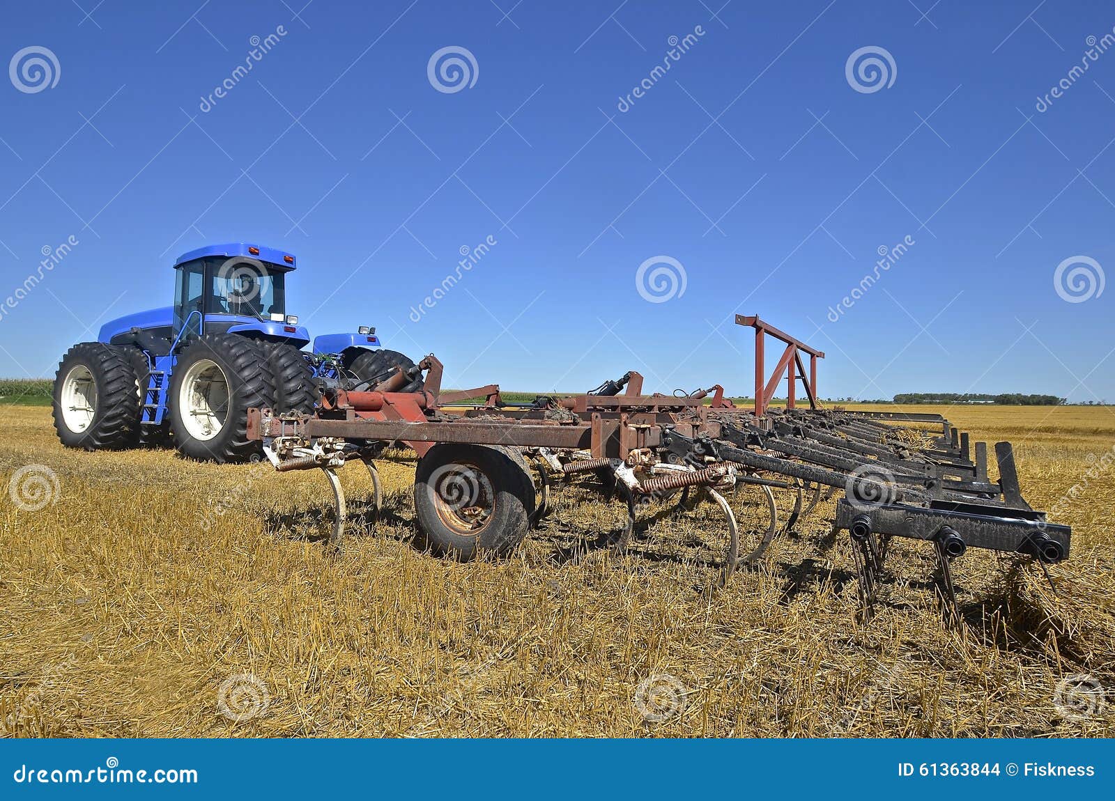 Huge Tractor Pulling a Field Cultivator Stock Photo - Image of huge ...